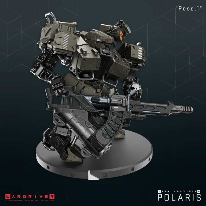 3D Printable Polaris Heavy Mech - Apex Armouries - WarDriver by Laserforge Miniatures